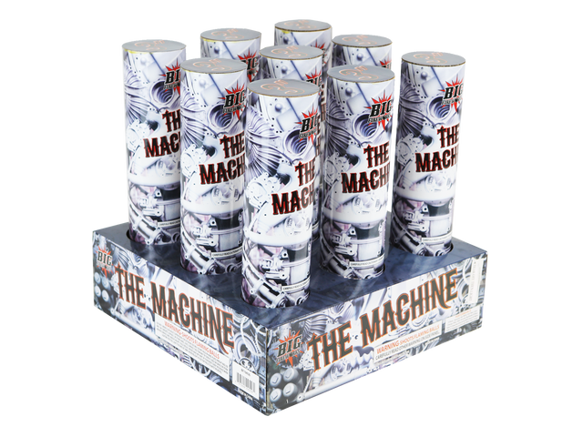 Big Fireworks The Machine 9 Shot 3" Red White Blue Bursting Peonies Su