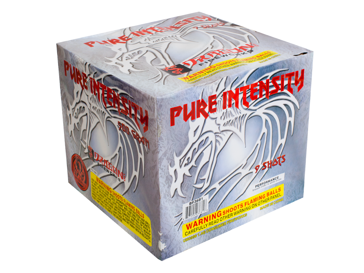 Big Fireworks Pure Intensity 9 Shot 2" Massive White Breaks w/ Loud Re