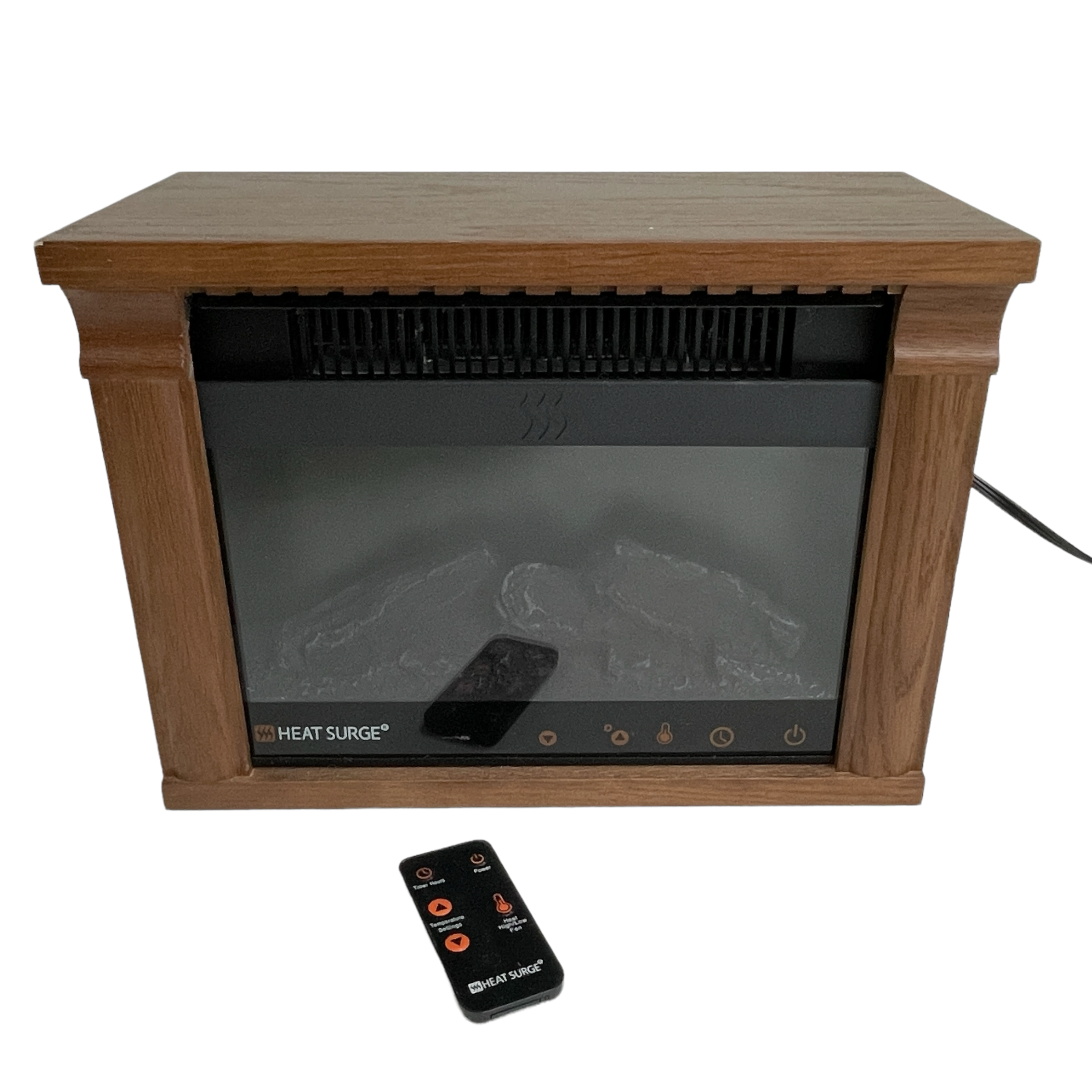 Intertek Heat Surge Mini Moveable Portable Heater Electric Fireplace W